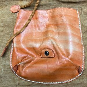 Tsd | Bags | Unique Tsd Orange Leather And Browntan Waxed Canvas ...